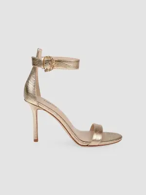 L'AGENCE Gisele 90mm Lizard-embossed Leather Sandals