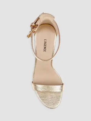 L'AGENCE Gisele 90mm Lizard-embossed Leather Sandals