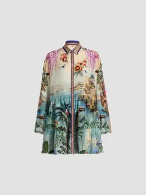 Camilla Bodram Botanicals Tiered Shirtdress