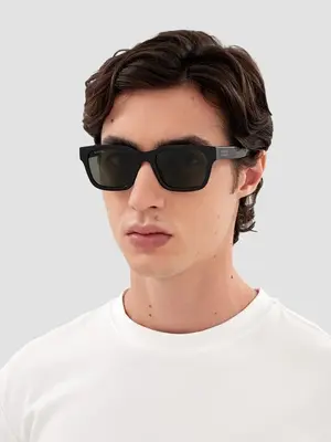 Gucci Lines 55mm Squared Sunglasses