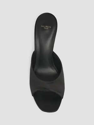 Balmain 95mm Satin Wedge Mules