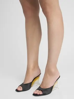 Balmain 95mm Satin Wedge Mules