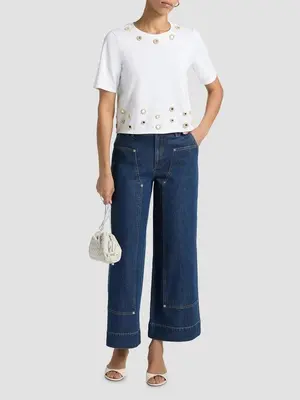 Cinq À Sept Bessy Crochet Mirrors T-shirt