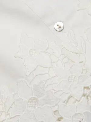 Cami Nyc Kimiko Lace-trim Cotton Mini Shirtdress