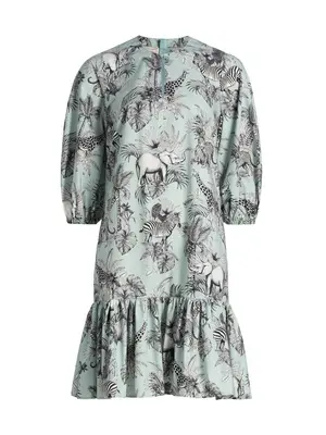 MAISON COMMON Safari Print Cotton Minidress