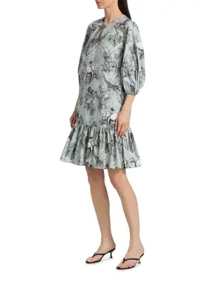 MAISON COMMON Safari Print Cotton Minidress