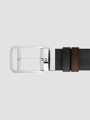 Montblanc Reversible Textured Two-tone Leather Belt