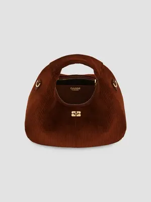GANNI Mini Corduroy Hobo Bag