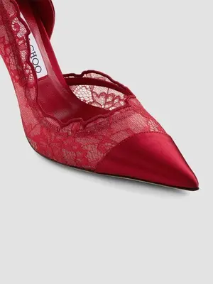 JIMMY CHOO Brigitte 100mm Lace & Satin Pumps
