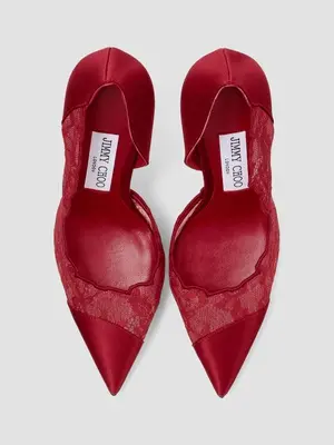 JIMMY CHOO Brigitte 100mm Lace & Satin Pumps