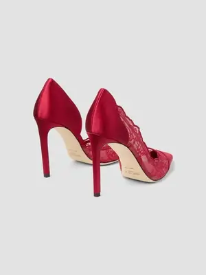 JIMMY CHOO Brigitte 100mm Lace & Satin Pumps