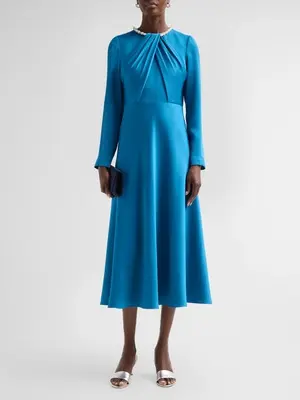 Rickie Freeman For Teri Jon Crepe Cocktail Midi Dress