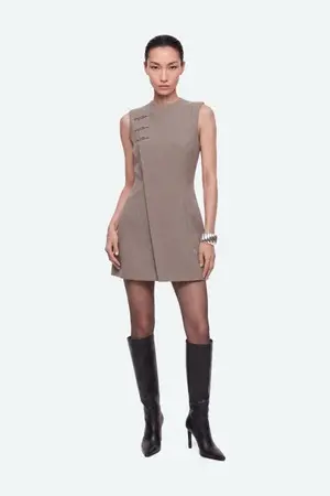 NOCTURNE Asymmetric Clasp Mini Dress