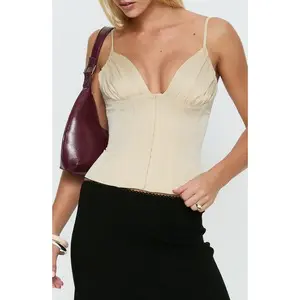 Princess Polly Scorsese Satin Corset Top - Champagne