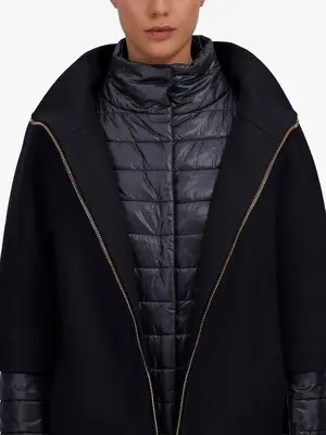 Herno Coat In Ecowool And Ultralight Nylon - Blue