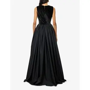 ABADIA Pleated Voluminous Woven Maxi Dress