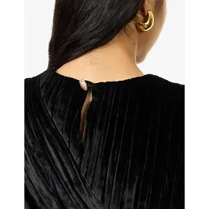 ABADIA Pleated Voluminous Woven Maxi Dress