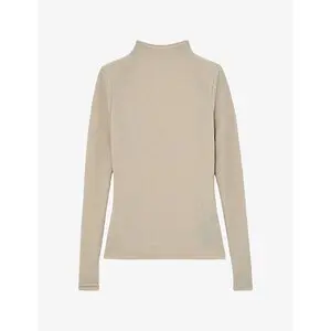 REISS Serena High-neck Mesh Top