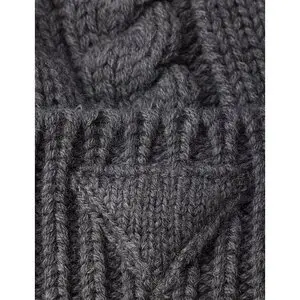 Prada Discreet Triangle-logo Wool Beanie - Grey