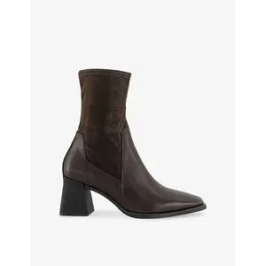VAGABOND SHOEMAKERS Hedda Heeled Suede And Leather Ankle Boots
