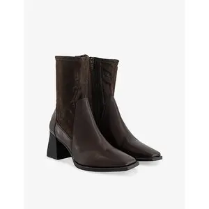 VAGABOND SHOEMAKERS Hedda Heeled Suede And Leather Ankle Boots