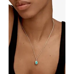 Monica Vinader December Birthstone Sterling And Turquoise Locket