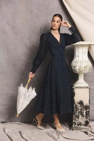 Holland Cooper Lucie Dress Deep Polka Dot 's