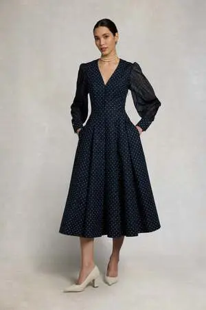 Holland Cooper Lucie Dress Deep Polka Dot 's