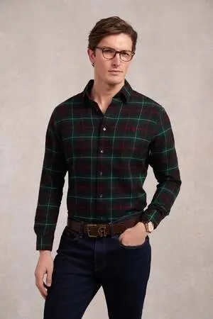 Holland Cooper S Classic Fit Brushed Cotton Shirt 's - Emerald