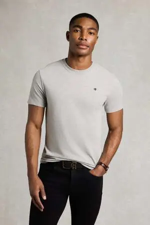 Holland Cooper Crew Neck T-shirt Marl - Grey