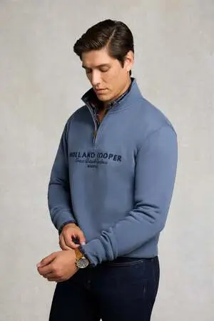Holland Cooper S Heritage Quarter Zip Sweat Denim 's