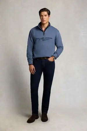 Holland Cooper S Heritage Quarter Zip Sweat Denim 's