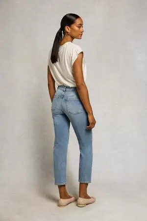 Holland Cooper Mid Rise Straight Cropped Jean Vintage 's