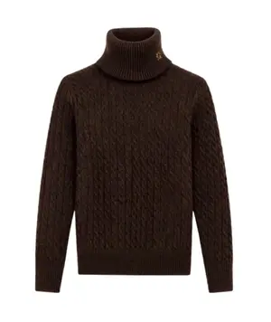 Holland Cooper Polly Roll Neck Knit - Chocolate