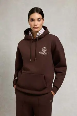 Holland Cooper Relaxed Fit Script Hoodie - Walnut