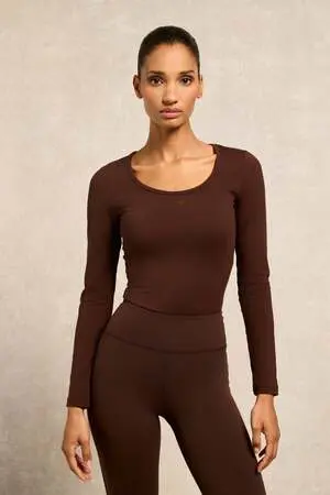 Holland Cooper Supersoft Long Sleeve Top 's - Walnut