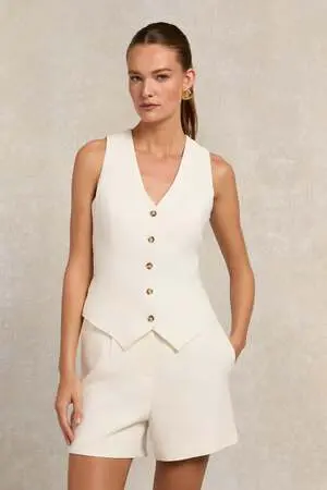 Holland Cooper Tailored Short Linen 's - Oyster