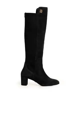 Holland Cooper Albany Mid Heel Boot Suede 's - Black