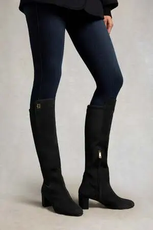 Holland Cooper Albany Mid Heel Boot Suede 's