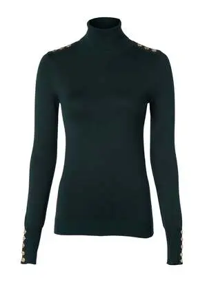 Holland Cooper Buttoned Knit Roll Neck Deep 's