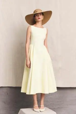 Holland Cooper Chatsworth Woven Dress 's - Lemon