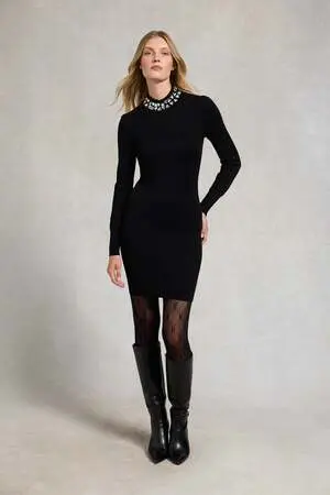Holland Cooper Crystal Roll Neck Knit Dress 's