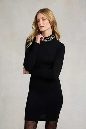 Holland Cooper Crystal Roll Neck Knit Dress 's