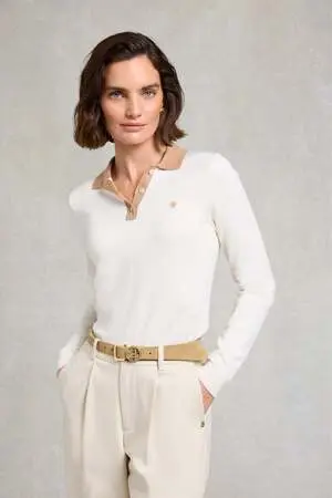 Holland Cooper Falmouth Knitted Polo Natural 's