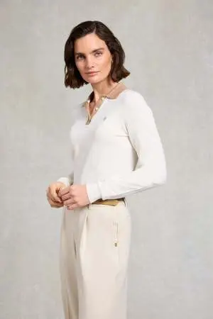 Holland Cooper Falmouth Knitted Polo Natural 's