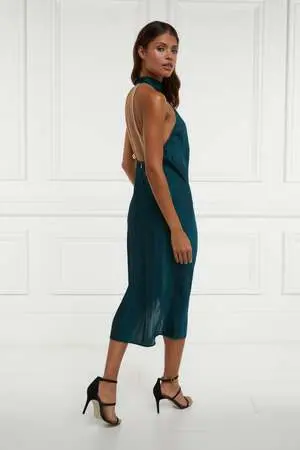 Holland Cooper Florence Satin Dress 's - Emerald