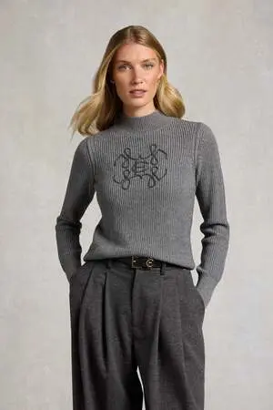 Holland Cooper Appleton High Neck Knit Slate - Grey