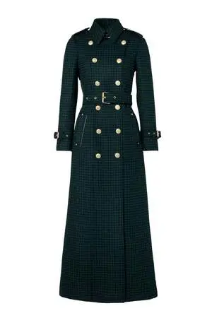 Holland Cooper Full Length Marlborough Trench Coat Houndstooth 's
