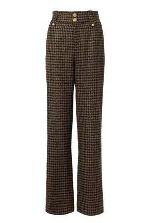Holland Cooper High Waisted Straight Trouser Houndstooth 's