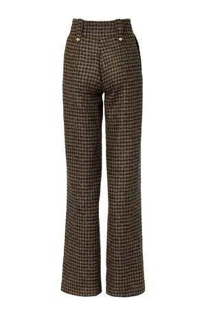 Holland Cooper High Waisted Straight Trouser Houndstooth 's